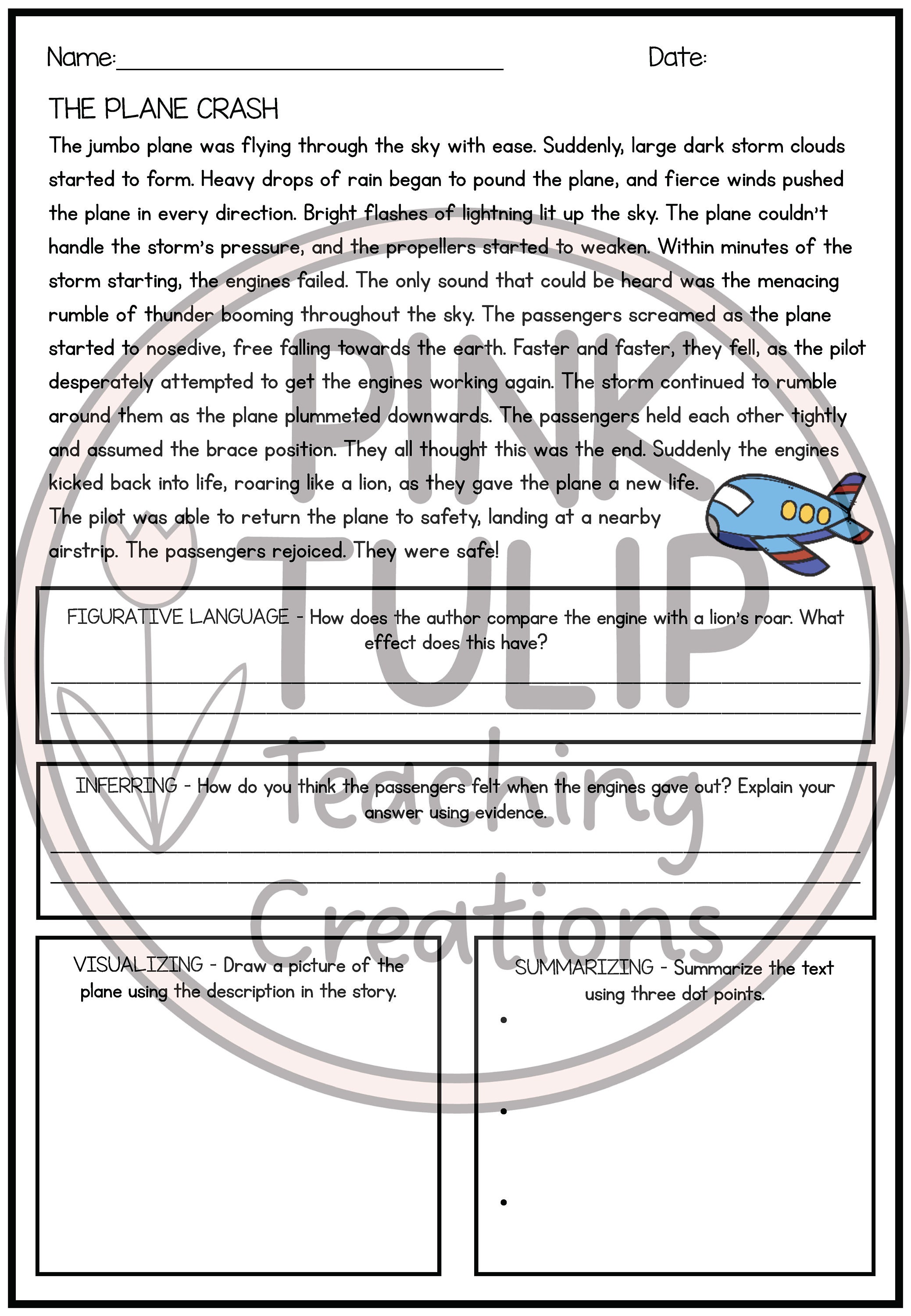 Comprehension Worksheets - Reading Strategies Set #6 - Etsy