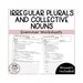 Irregular Plurals and Collective Nouns - Grammar Worksheets With ...