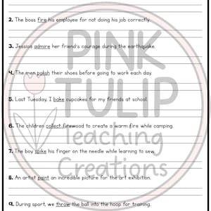 Change the Verb to Past Tense - Worksheet Pack - Etsy