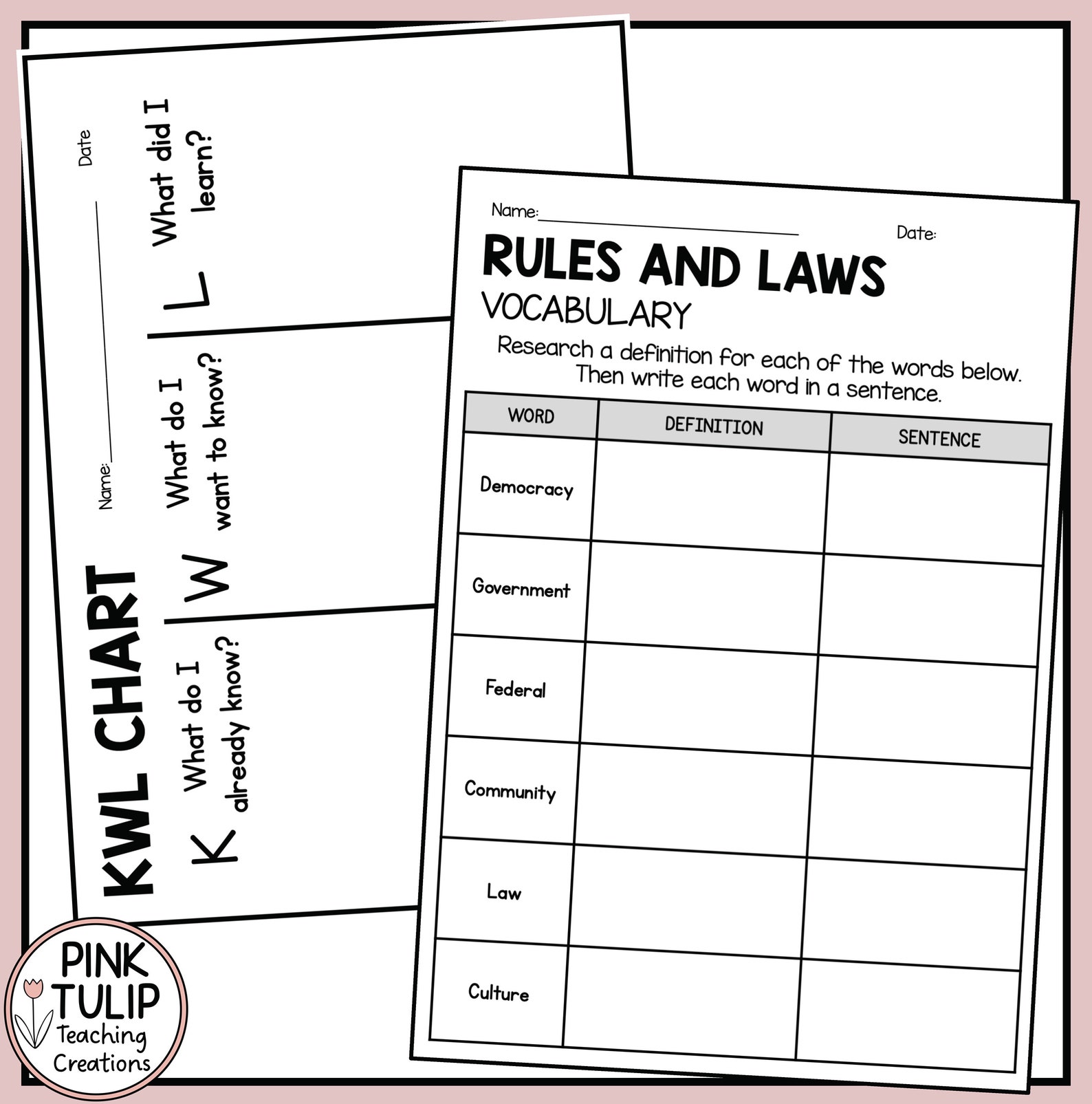 Rules and Laws Activity Pack - Civics and Citizenship Unit - Etsy