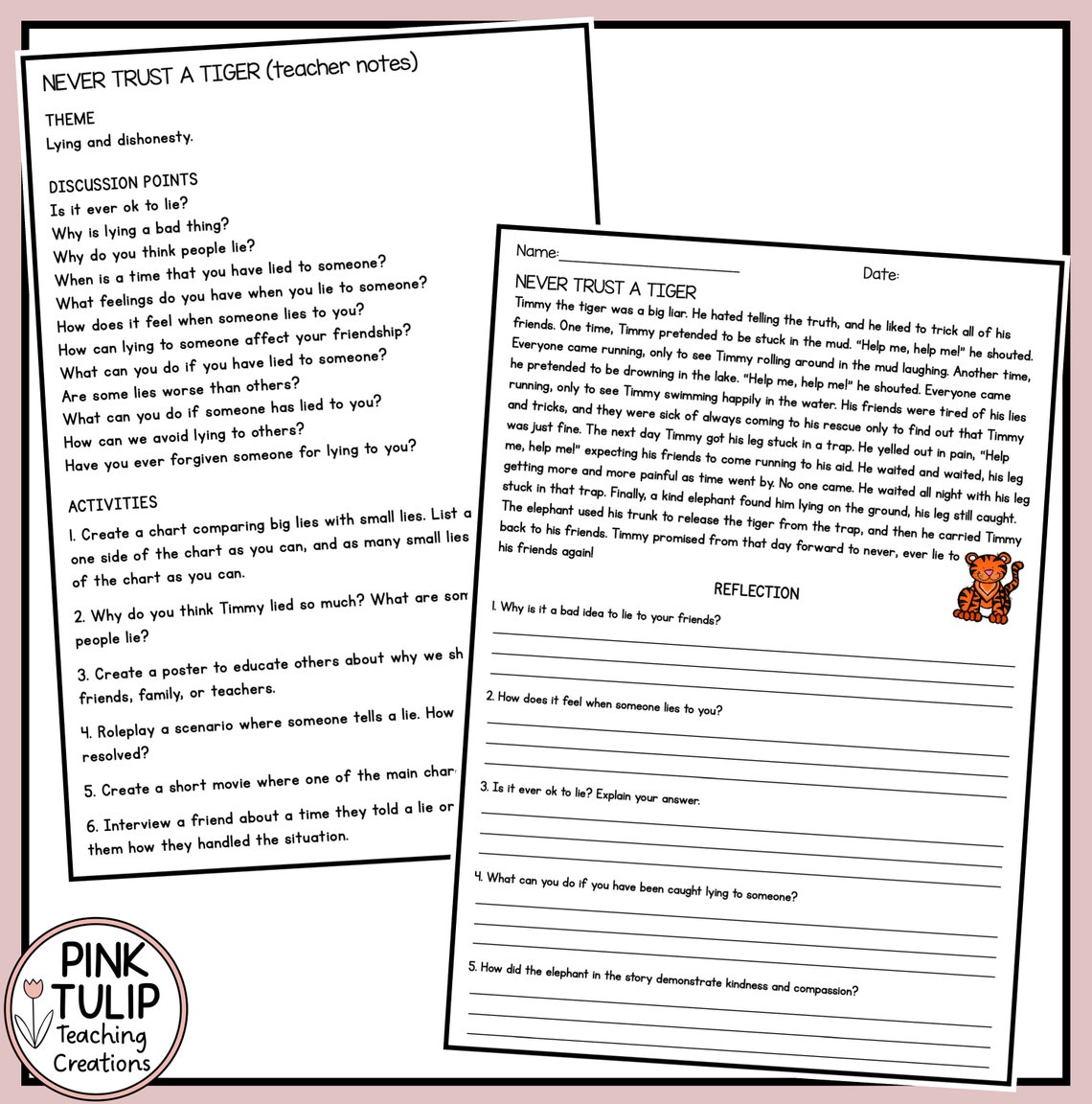 Social Emotional Comprehension Passages - With Reflection Questions - Etsy