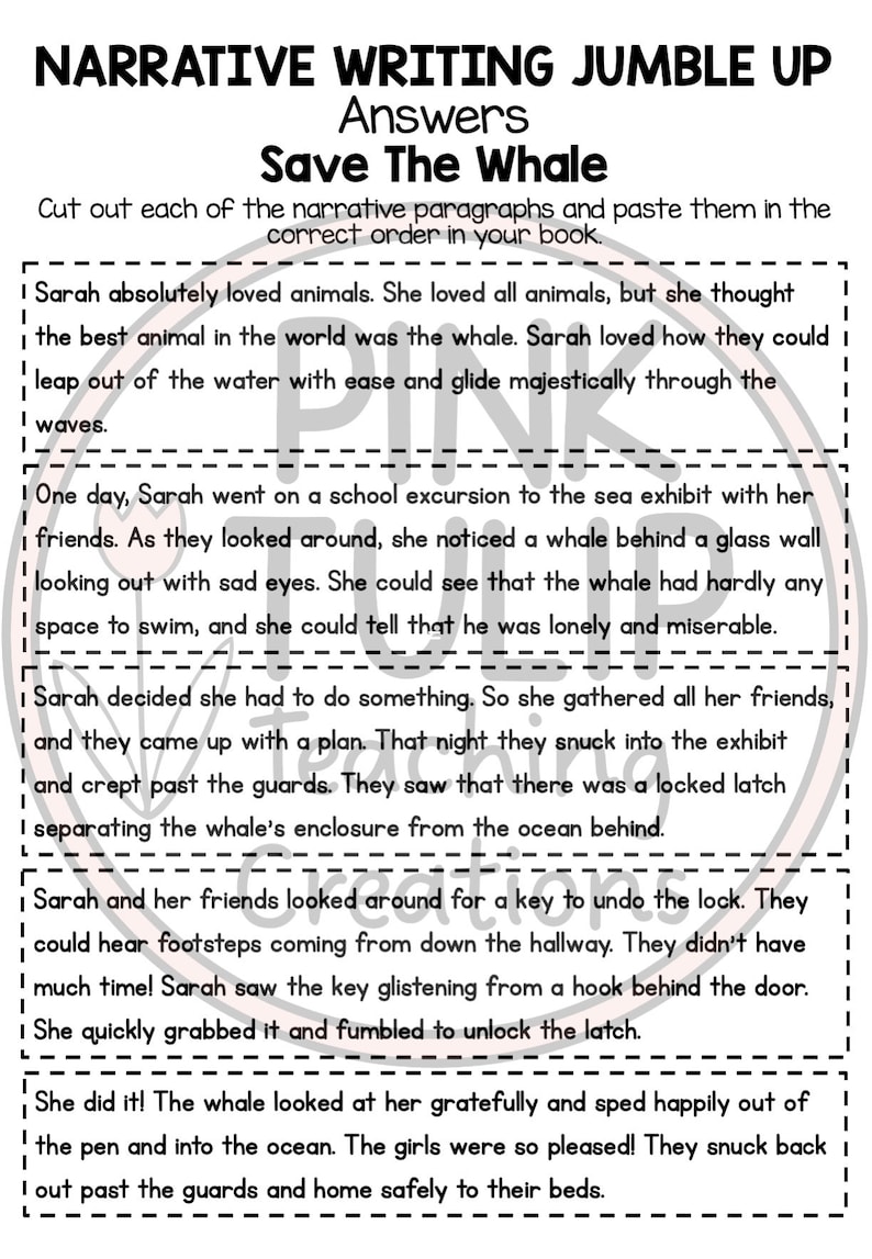 Narrative Writing - Paragraph Jumble Up - Etsy