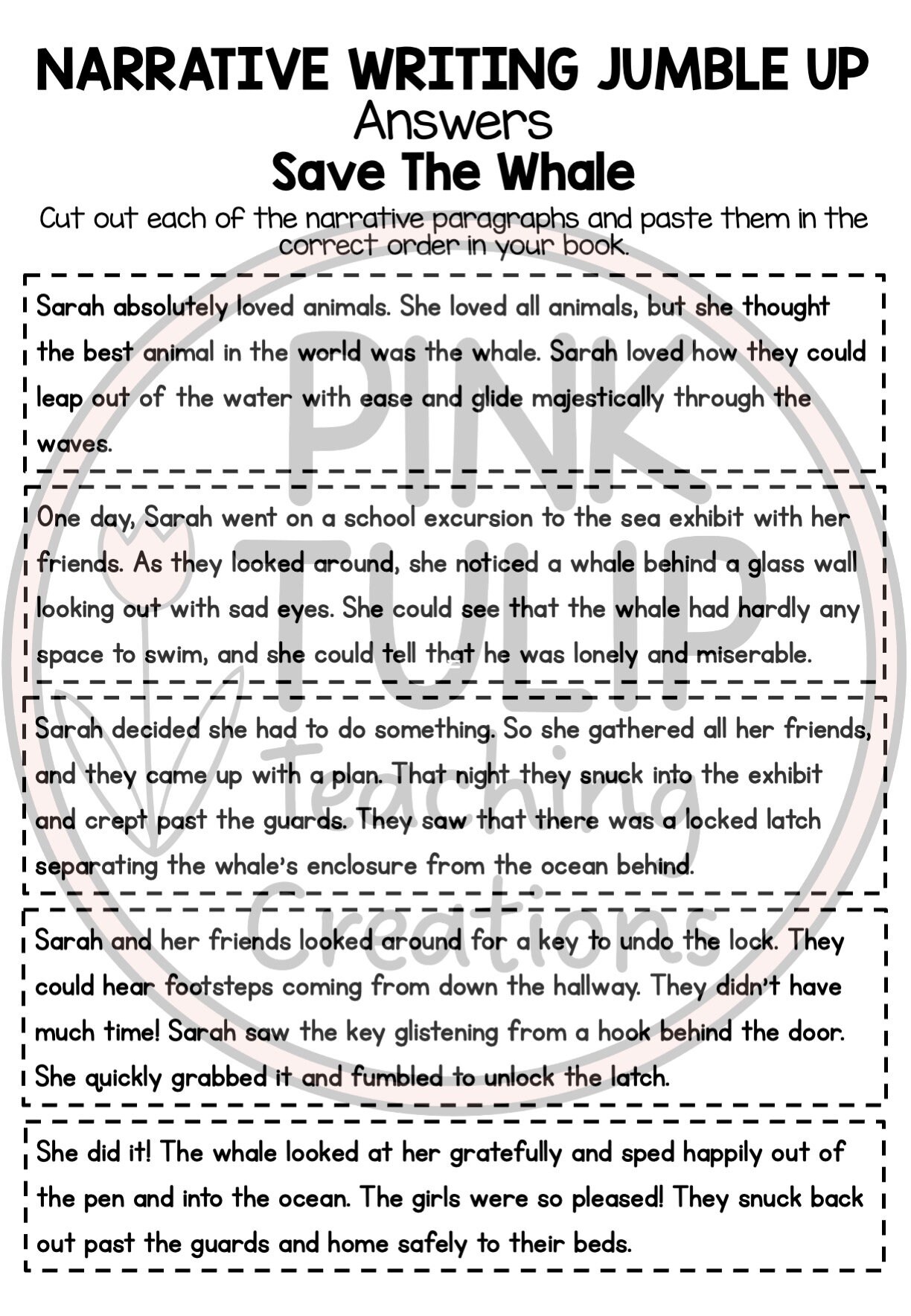 Narrative Writing - Paragraph Jumble Up - Etsy