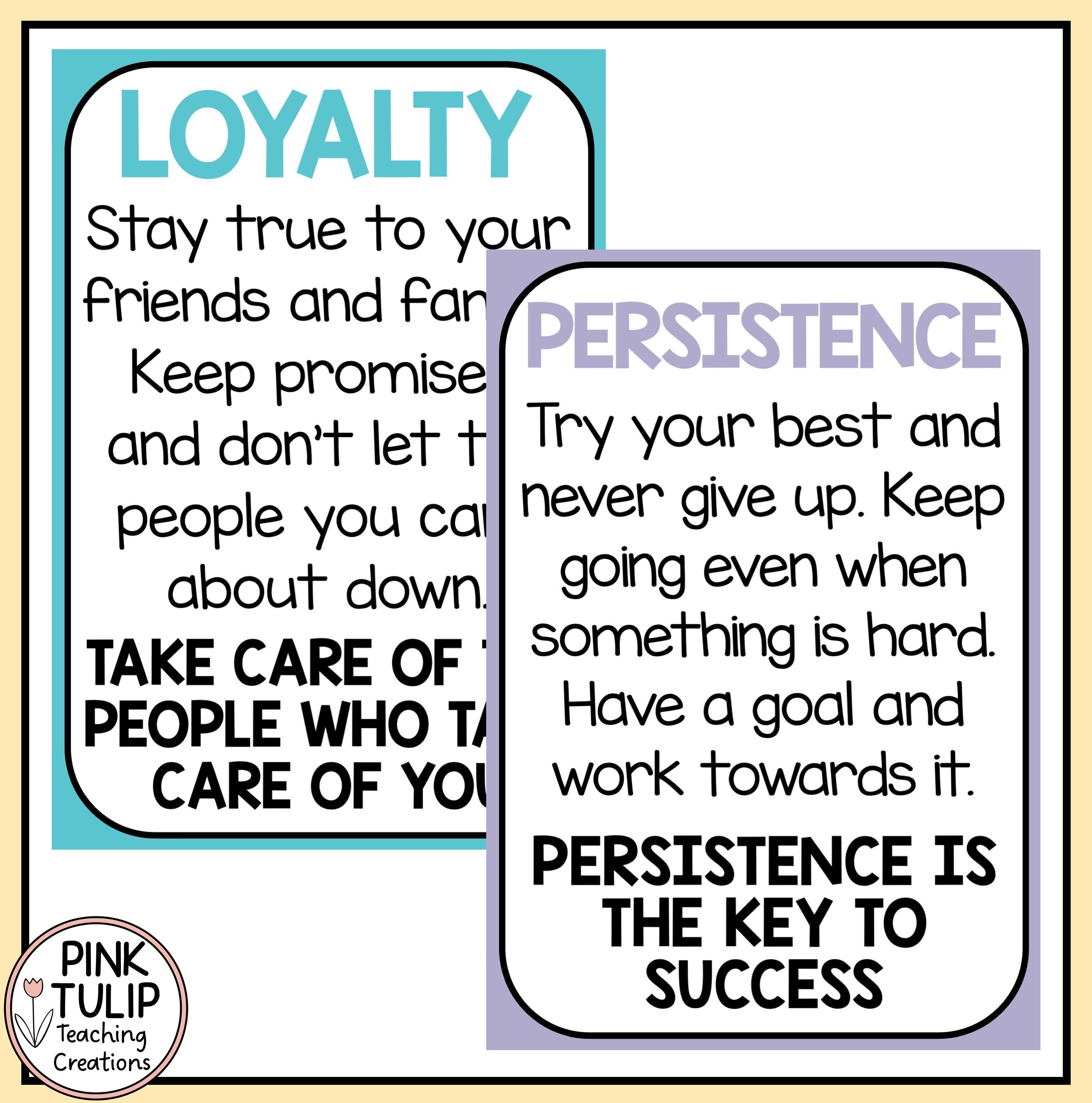 Values Posters - Classroom Decor - Etsy