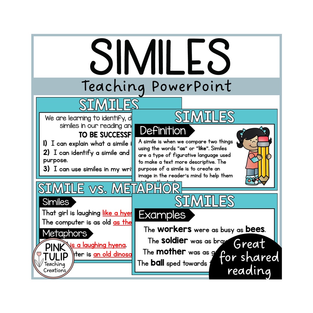 Similes Shared Reading Powerpoint - Guided Teaching - Etsy