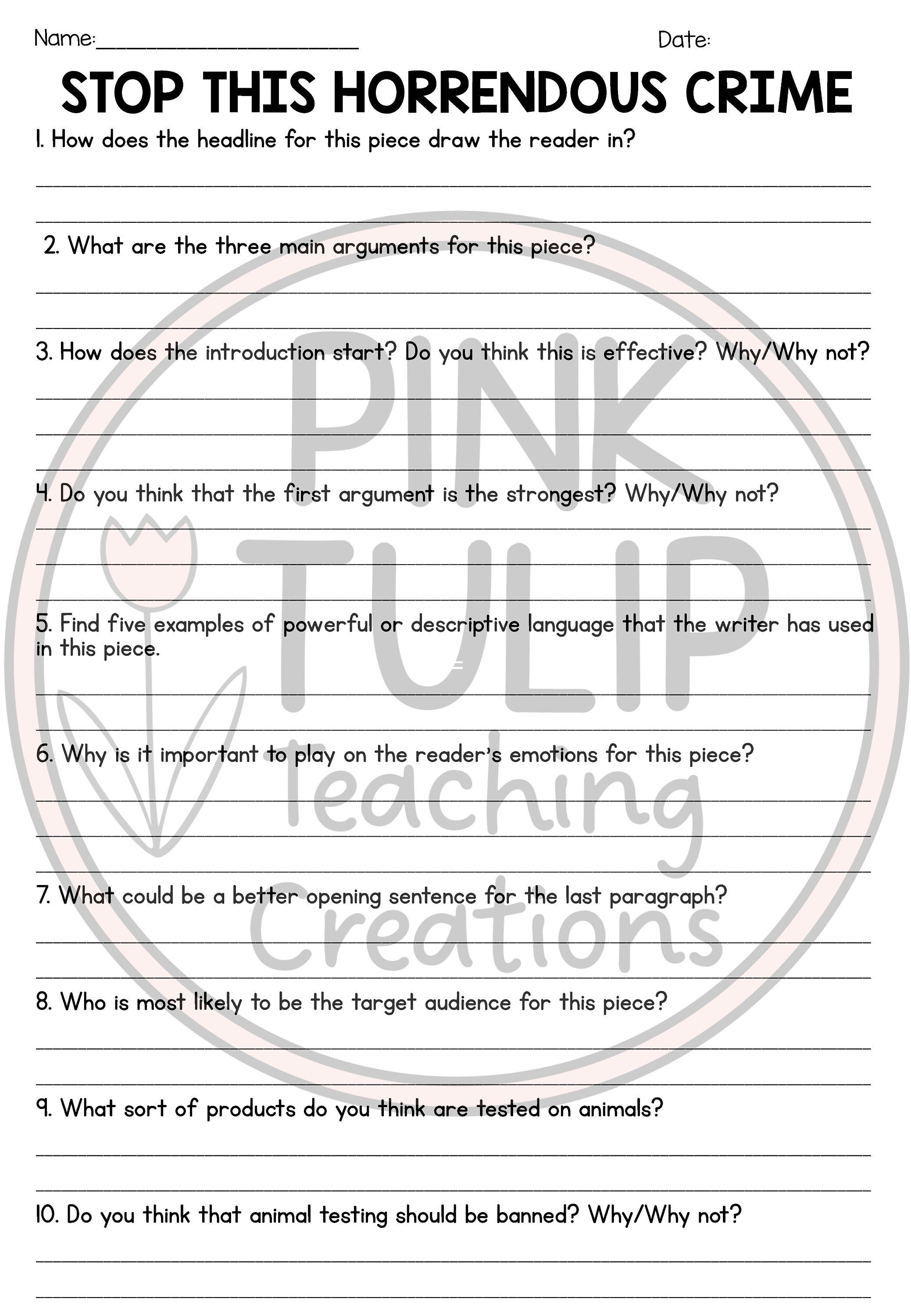 Persuasive Text Examples Ten Reading Samples With Comprehension - Etsy