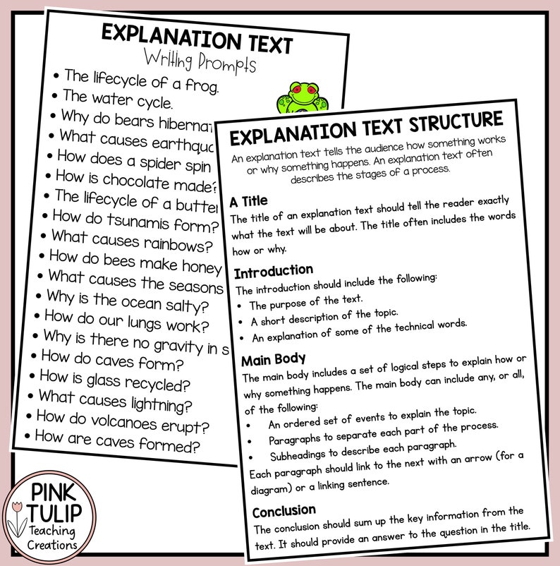 Explanation Writing - No Prep Printables - Etsy Explanation Writing - No Prep Printables - Etsy