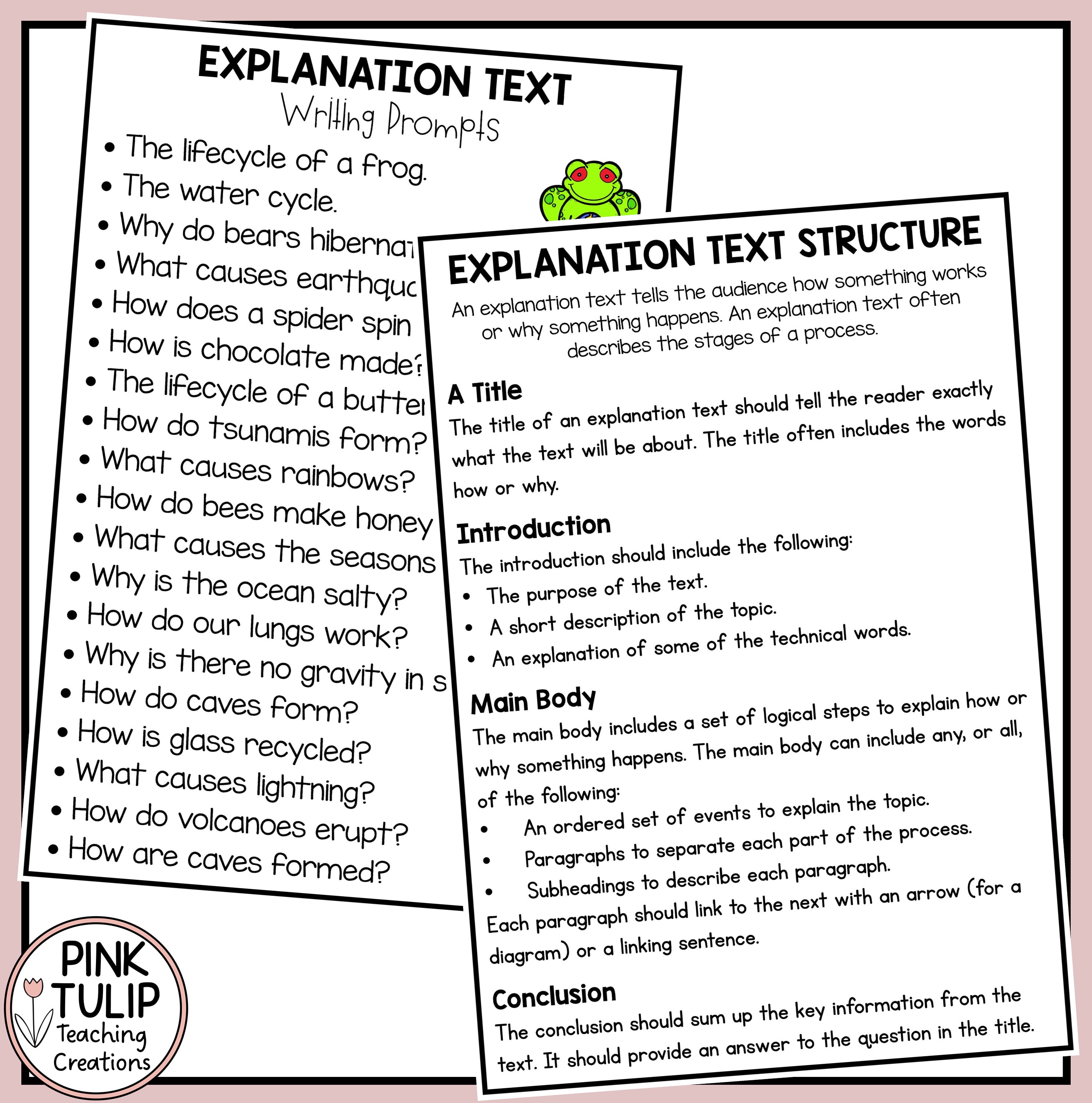 Explanation Writing - No Prep Printables - Etsy
