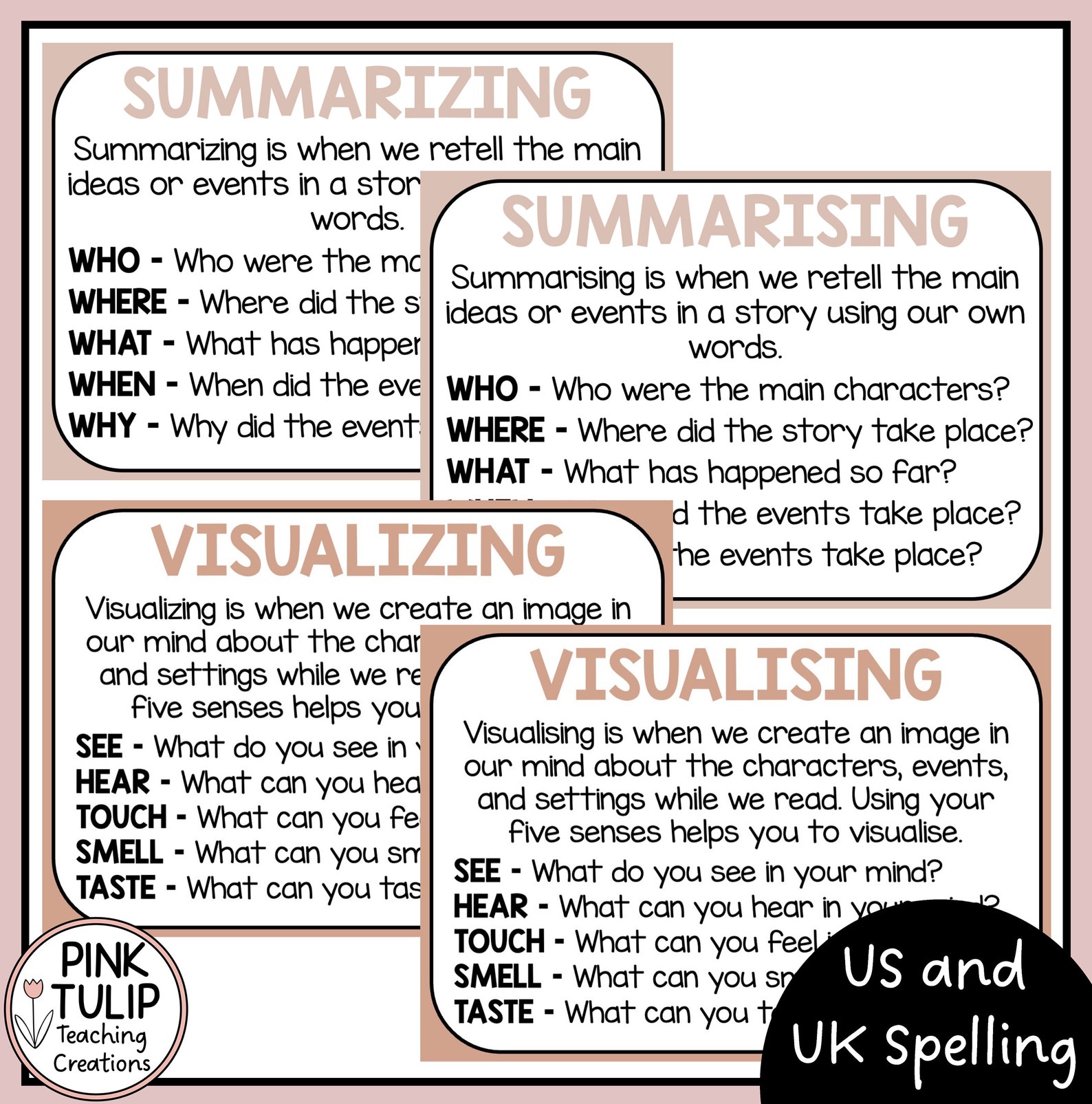 Reading Strategies Poster Set - Earth Tones Classroom Decor - Etsy