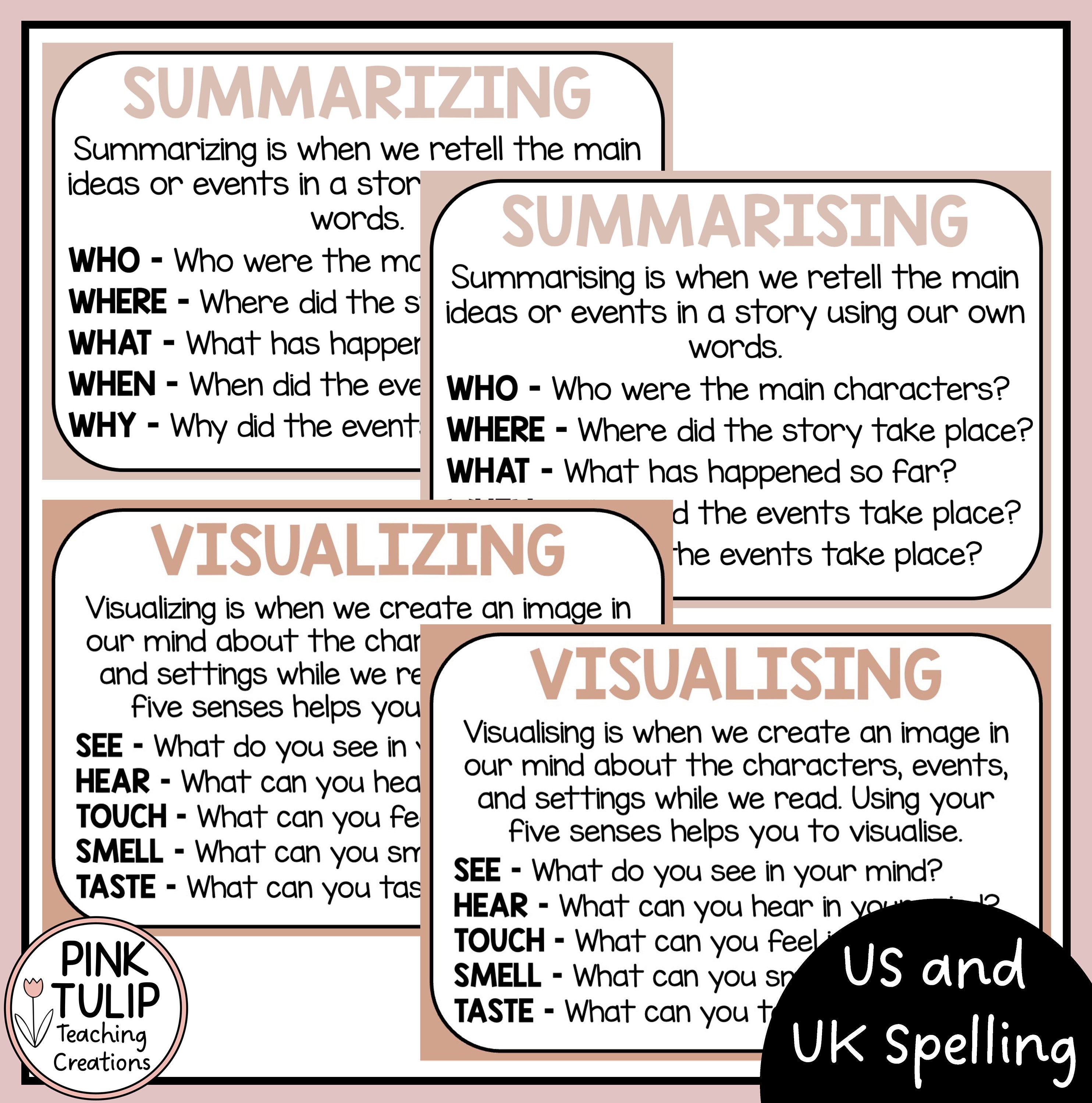 Reading Strategies Poster Set - Earth Tones Classroom Decor - Etsy