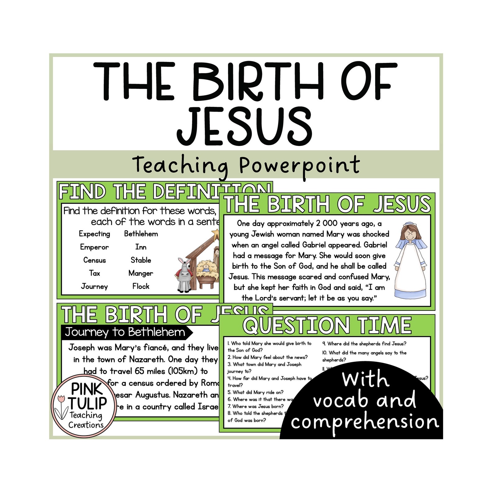 The Birth of Jesus Powerpoint - Guided Teaching - Etsy