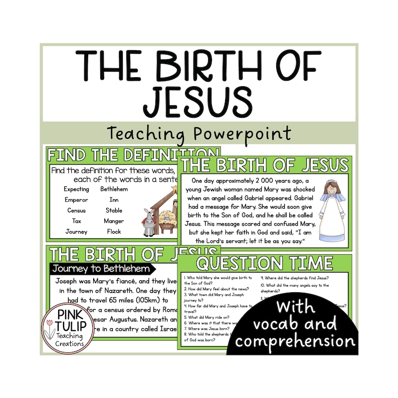 The Birth of Jesus Powerpoint - Guided Teaching - Etsy
