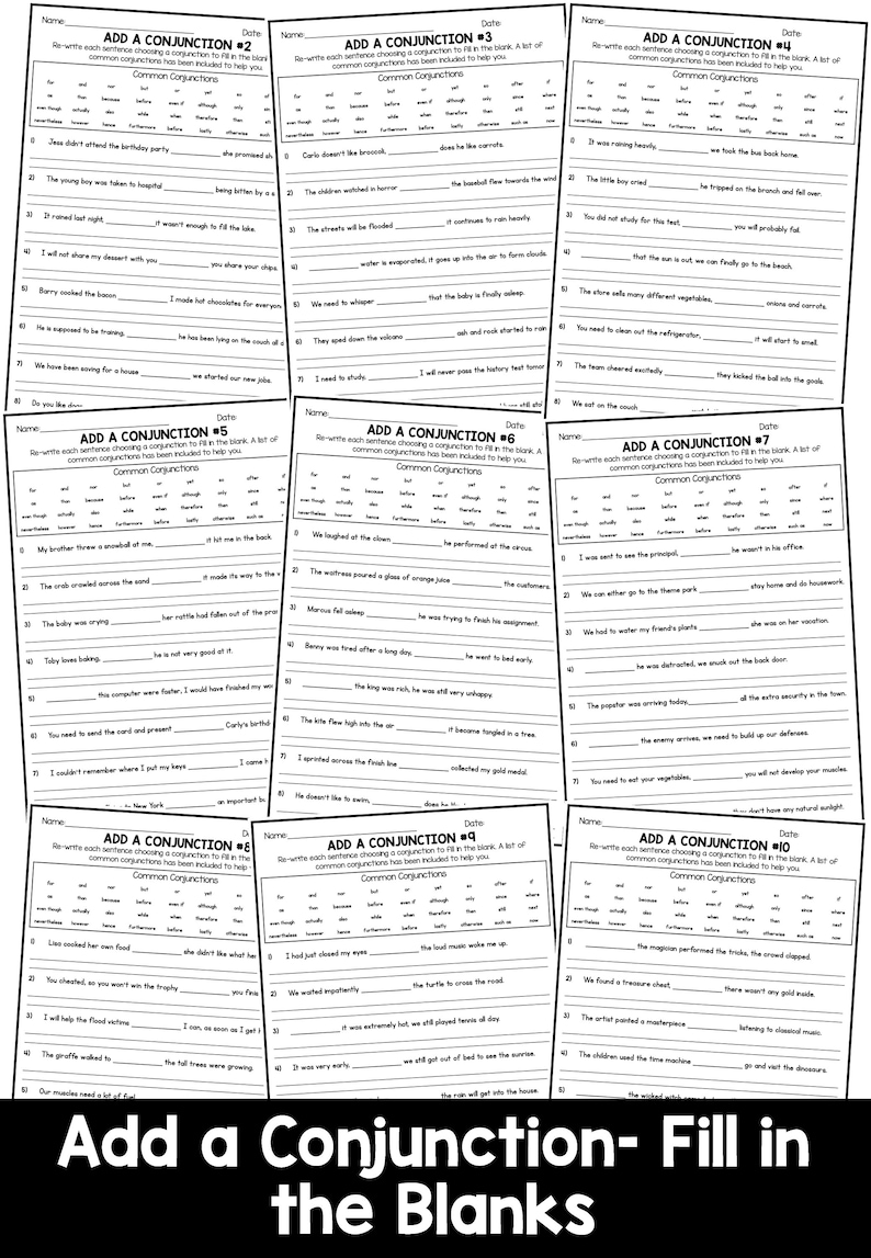 Fill in the Blanks Part of Speech and Grammar - Worksheet Bundle - Etsy ...