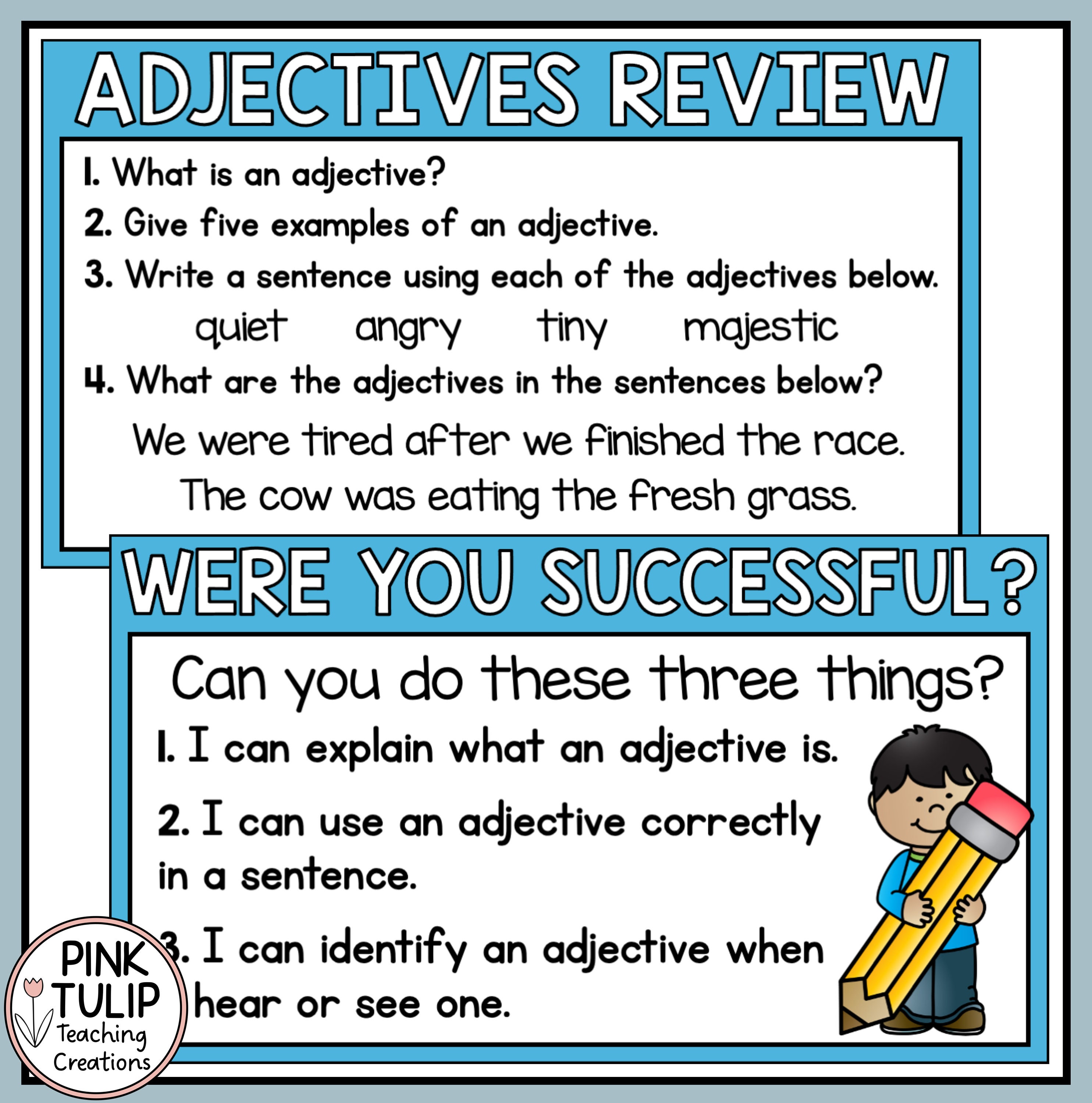 Adjectives Grammar Powerpoint - Guided Teaching - Etsy