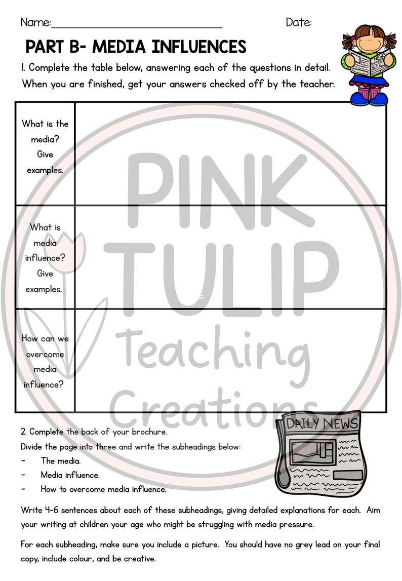 Peer Pressure and Media Influences Health Project - Etsy