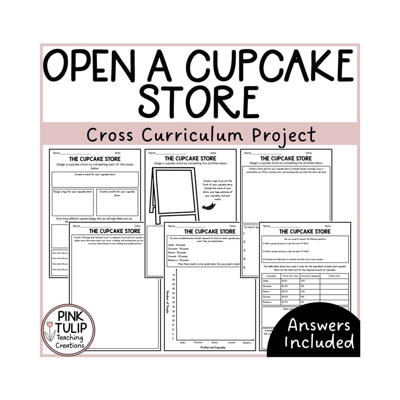 Open A Cupcake Store - Cross Curriculum Project - Etsy