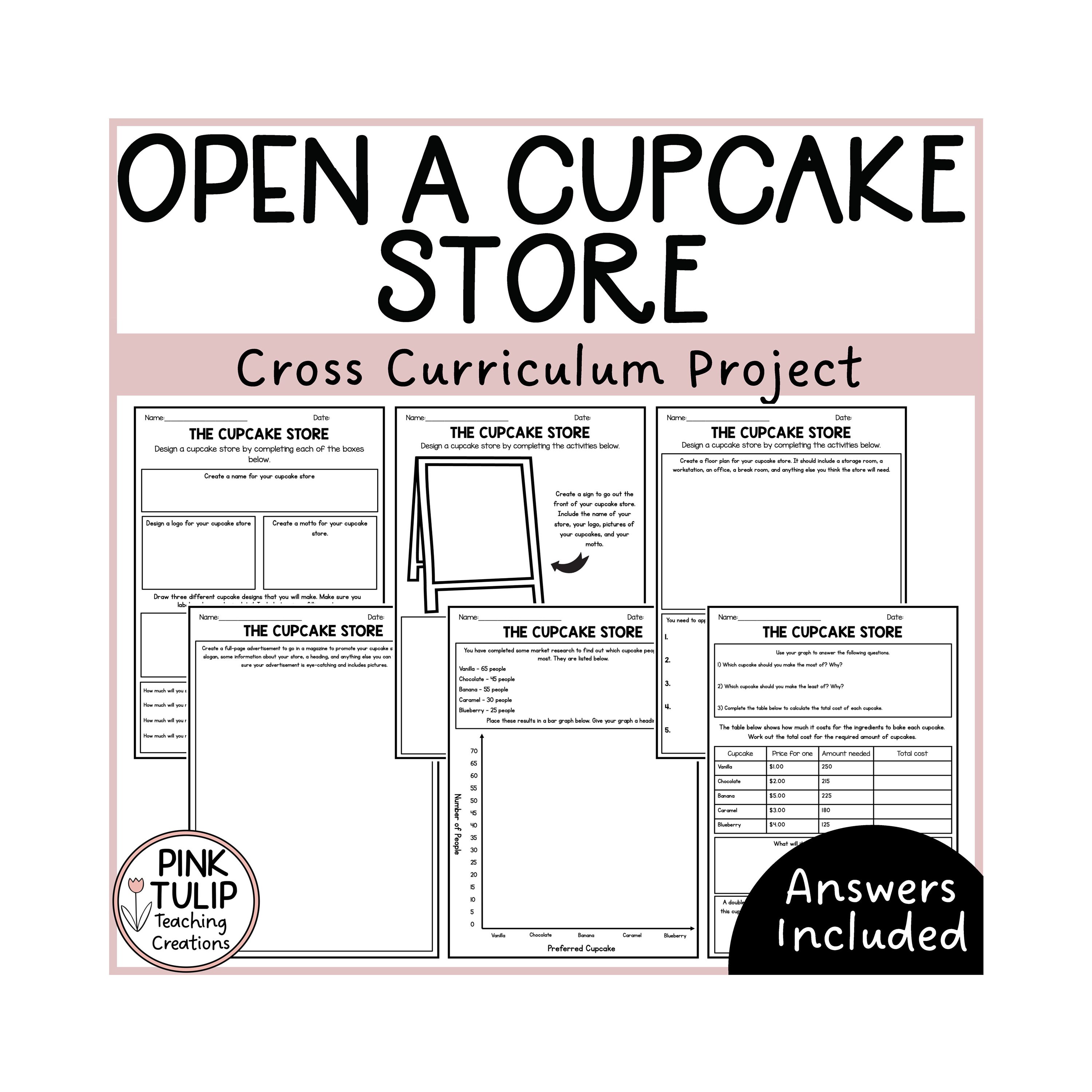 Open A Cupcake Store - Cross Curriculum Project - Etsy