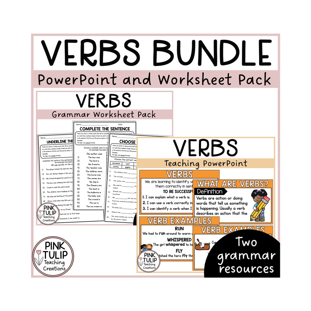 Verbs Bundle - Worksheet Pack and Guided Teaching Powerpoint - Etsy