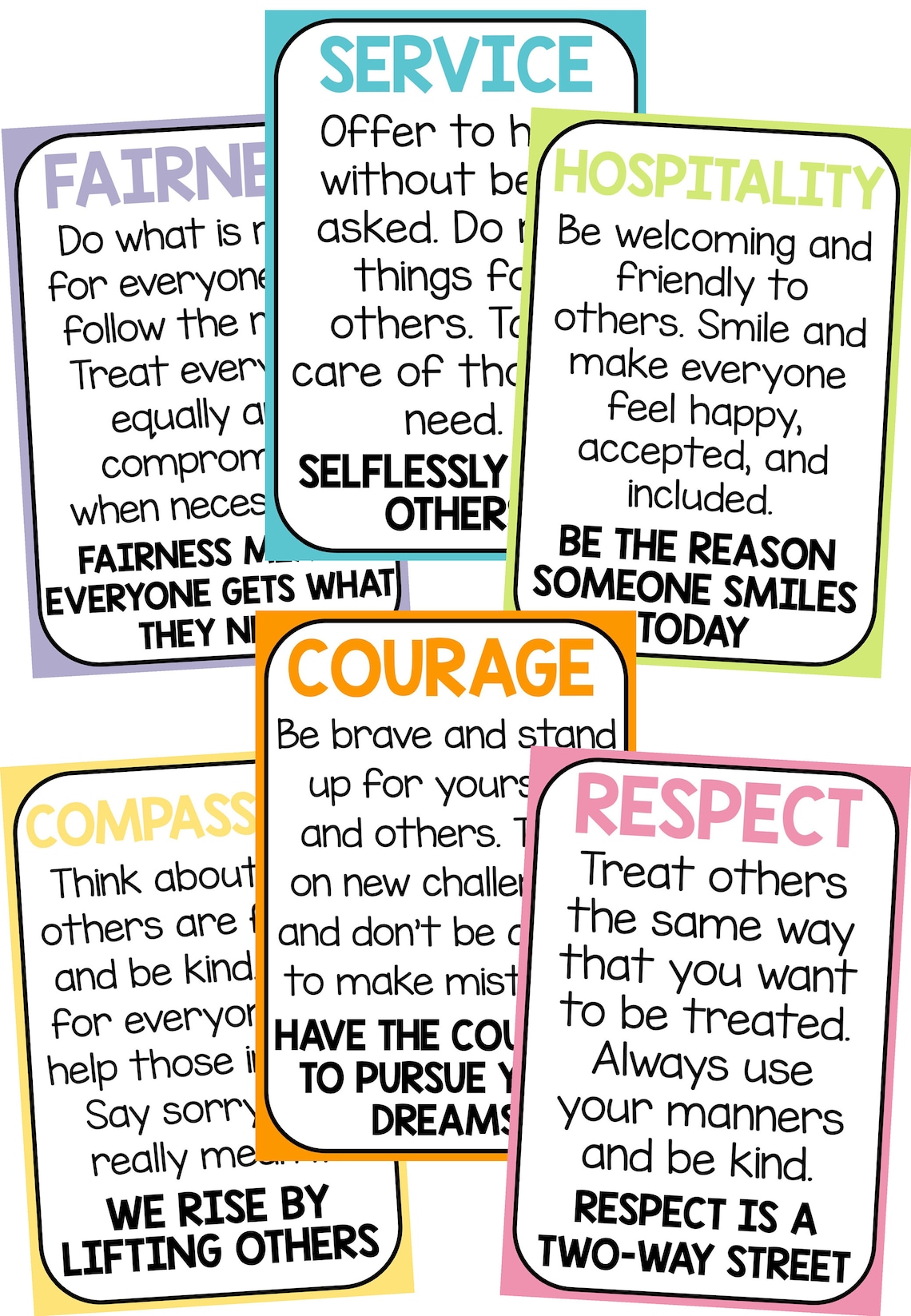 Values Posters - Classroom Decor - Etsy