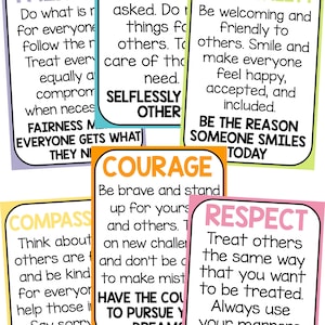 Values Posters - Classroom Decor - Etsy