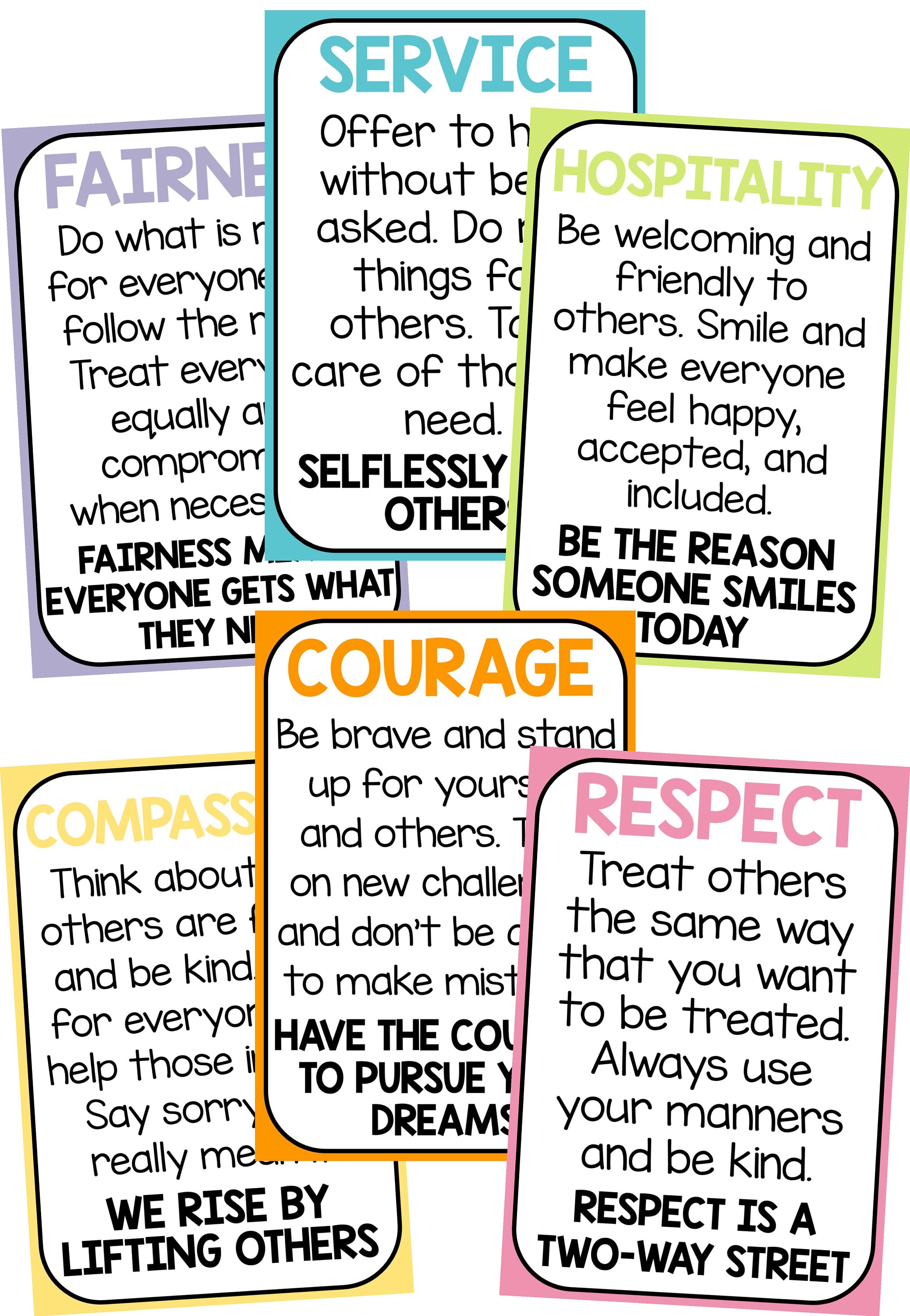 Values Posters - Classroom Decor - Etsy