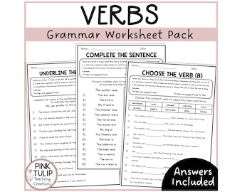 Adjectives Worksheet Pack With Answers - Etsy