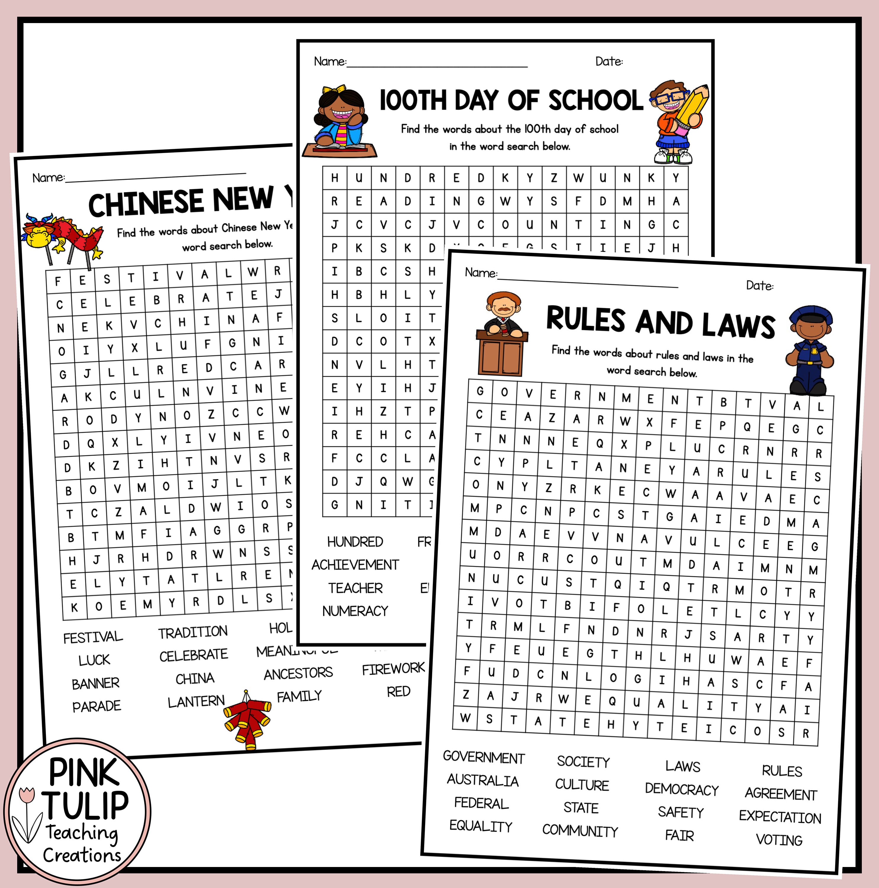 20 Themed Word Searches With Answers - Etsy