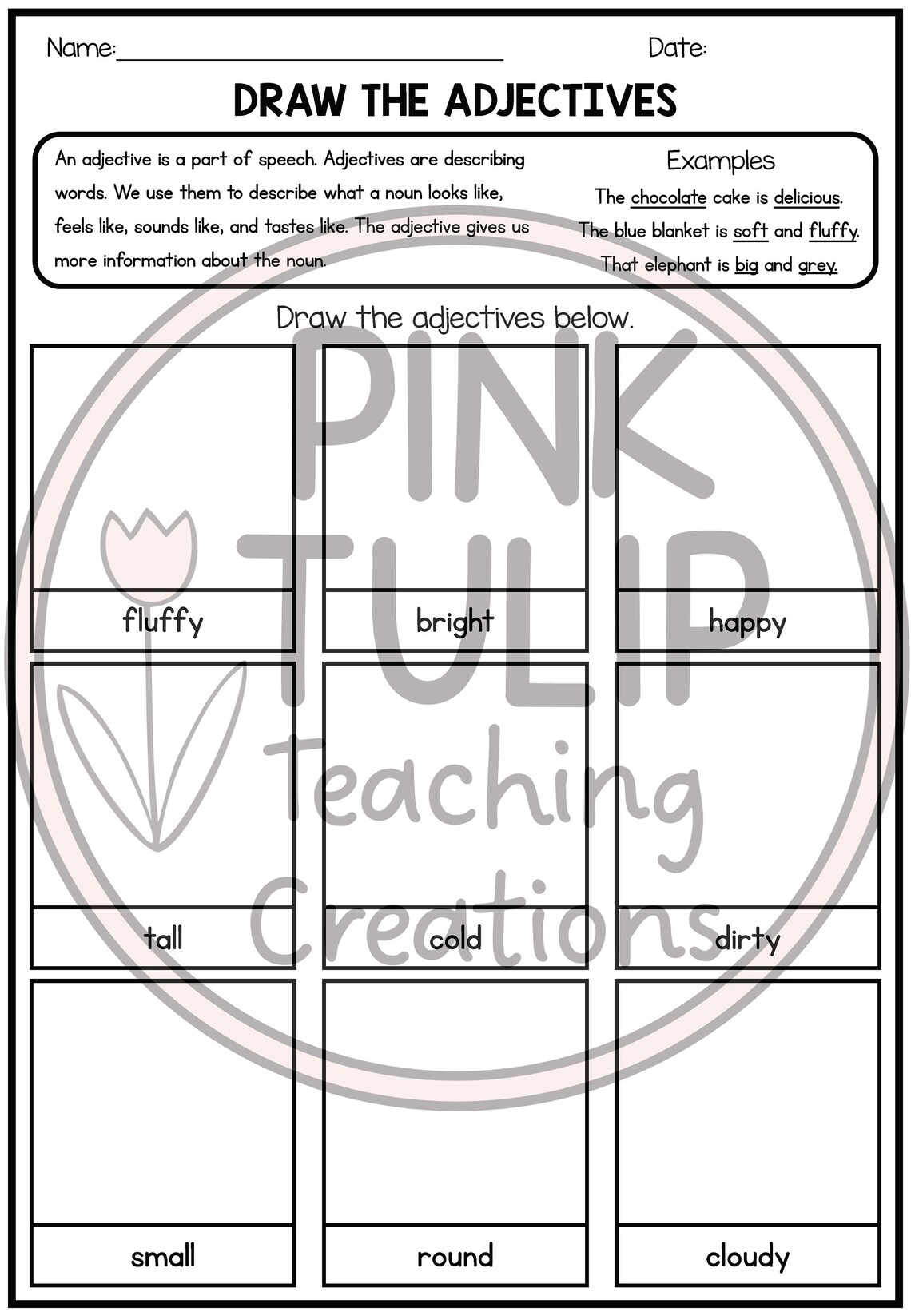 Adjectives Worksheet Pack With Answers - Etsy