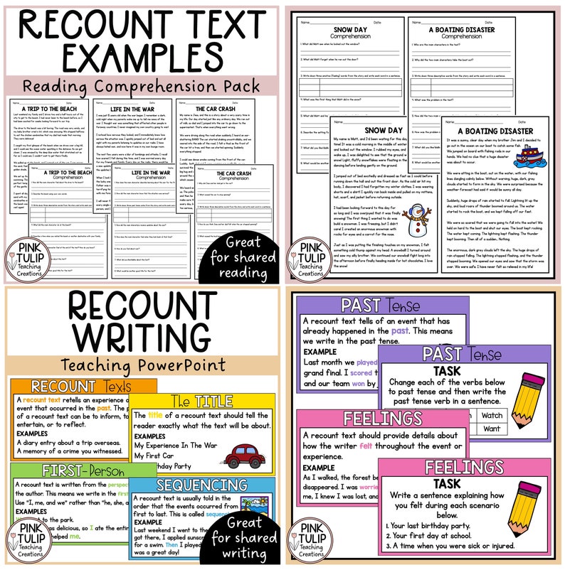 Recount Text - Reading and Writing Bundle - Etsy