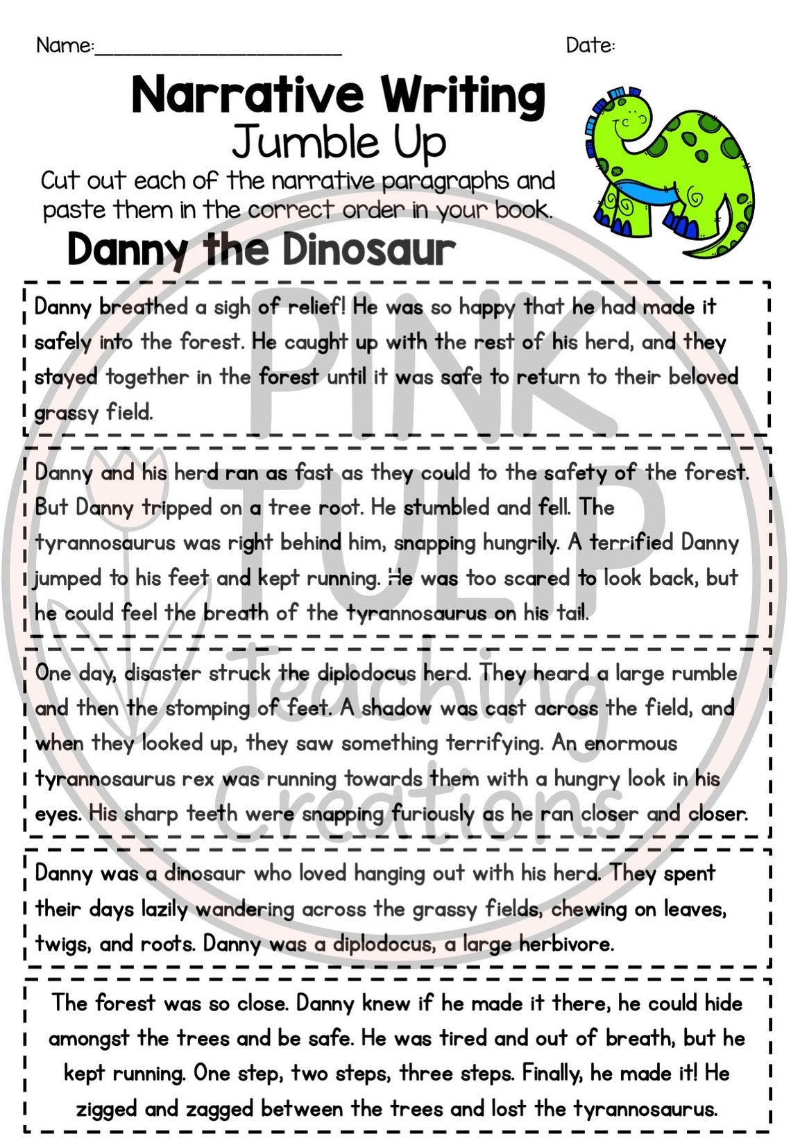 Narrative Writing - Paragraph Jumble Up - Etsy