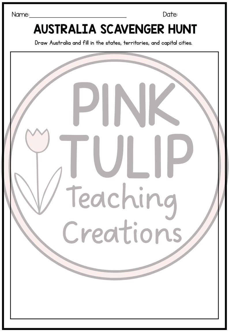 Australia Scavenger Hunt Research Task - Etsy
