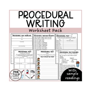 Procedural Text Writing Worksheet Pack - No Prep Lesson Ideas - Etsy ...