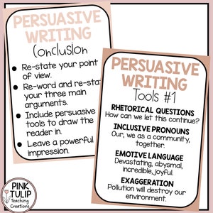 Persuasive Writing Posters - Earth Tones Classroom Decor - Etsy