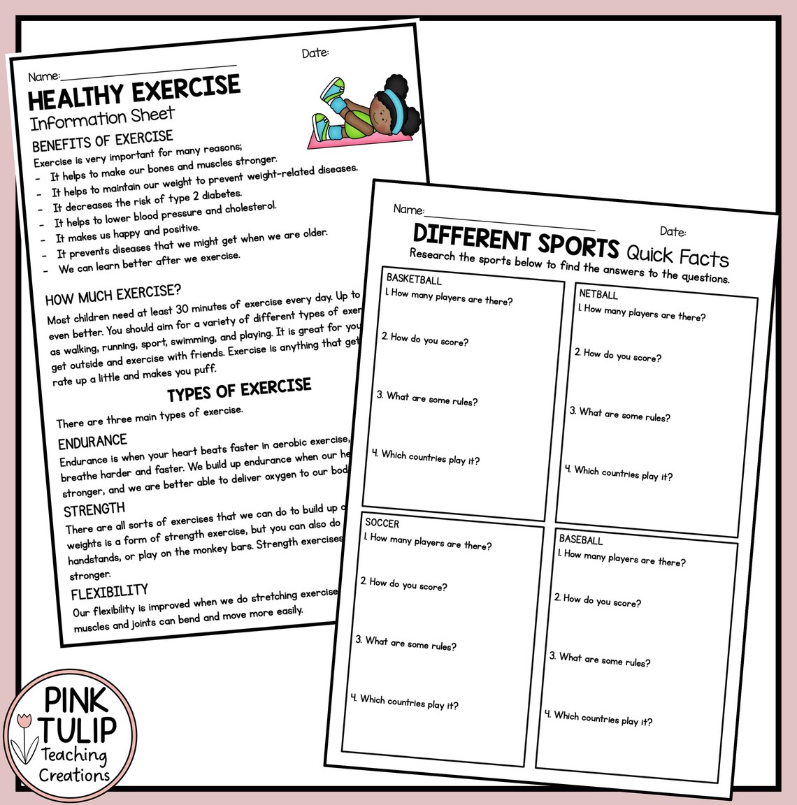 Healthy Living Learning Activity Pack - Etsy