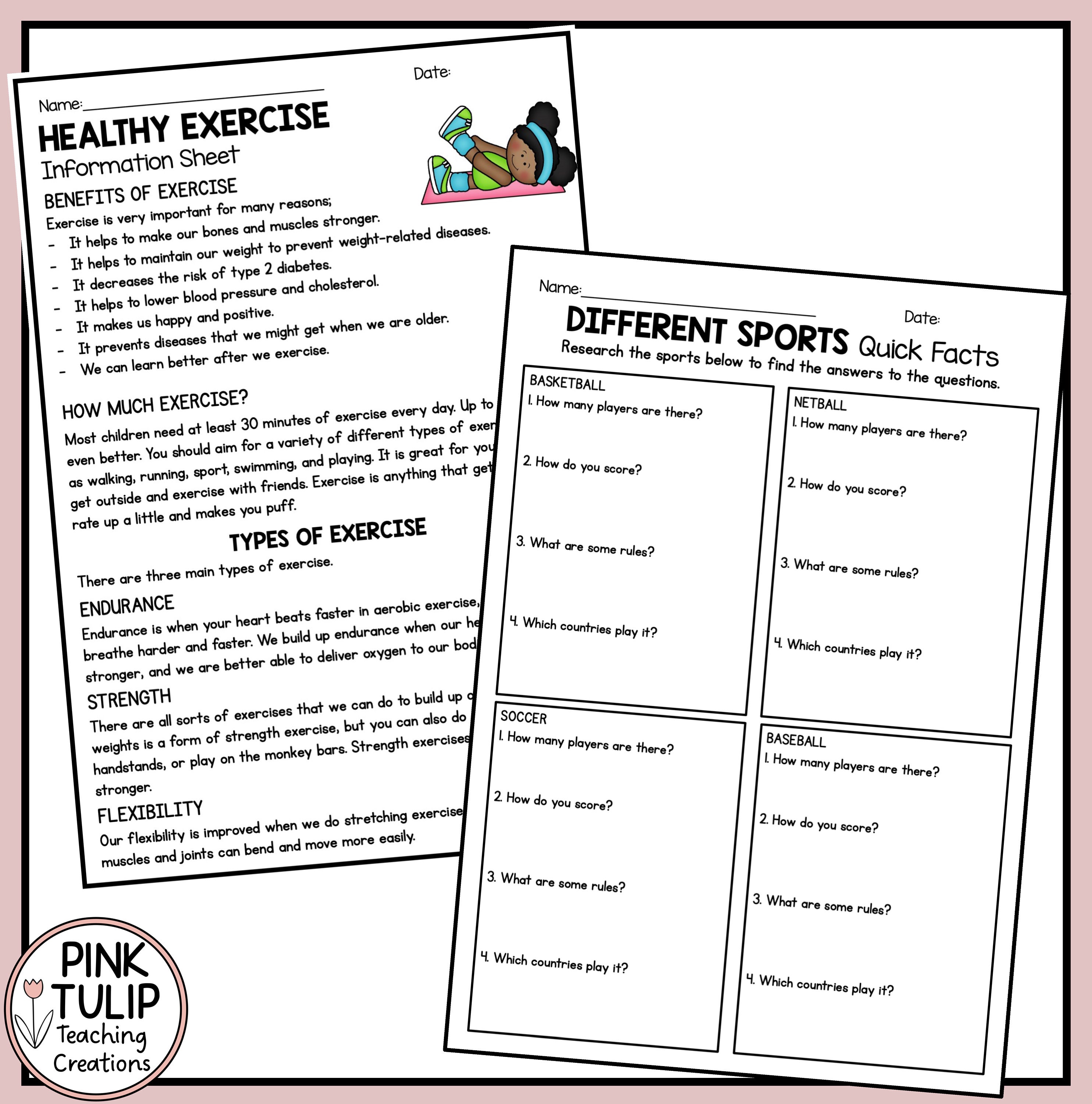 Healthy Living - Learning Activity Pack - Etsy