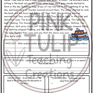 Comprehension Worksheets - Reading Strategies Set #1 - Etsy
