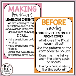 Making Predictions (predicting) Reading Posters - Classroom Decor - Etsy