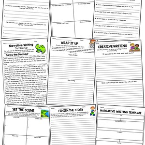 Narrative Writing Worksheet Pack - No Prep Lesson Ideas - Etsy