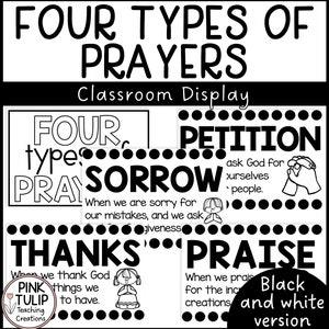 Four Types of Catholic Prayer Posters - Classroom Decor - Etsy