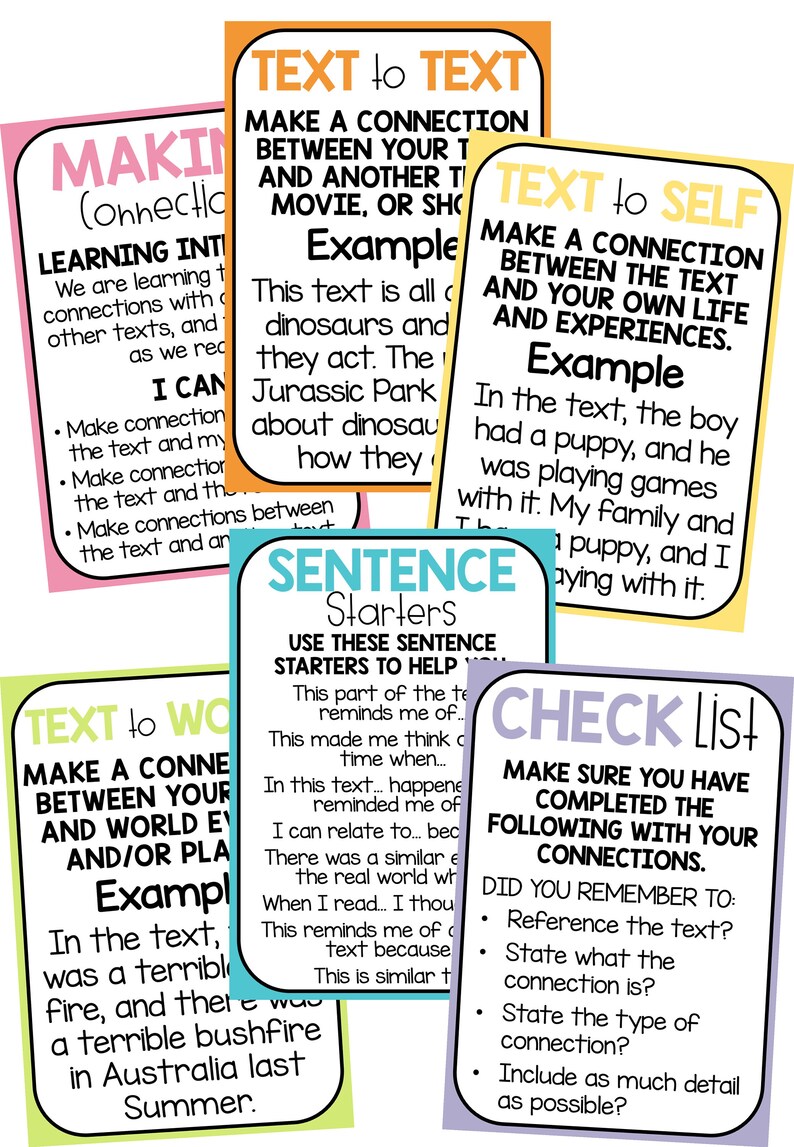Making Connections (connecting) Reading Posters - Classroom Decor - Etsy