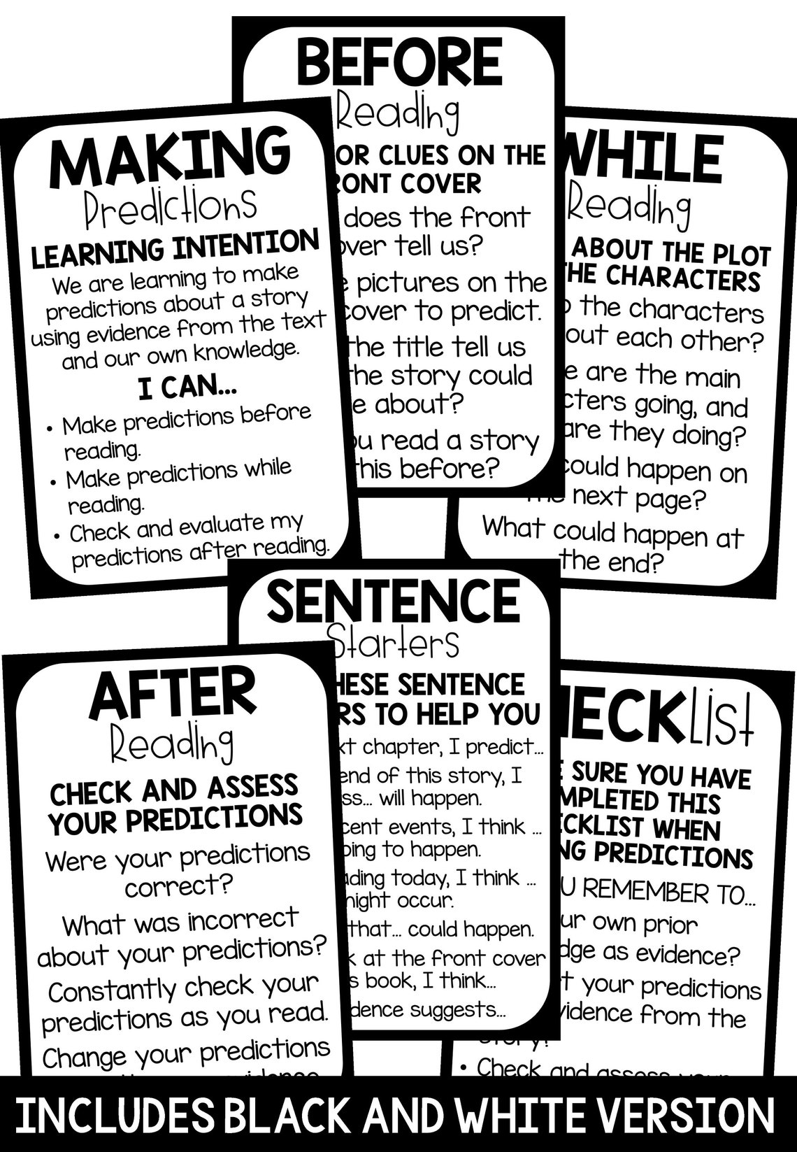 Making Predictions (predicting) Reading Posters - Classroom Decor - Etsy