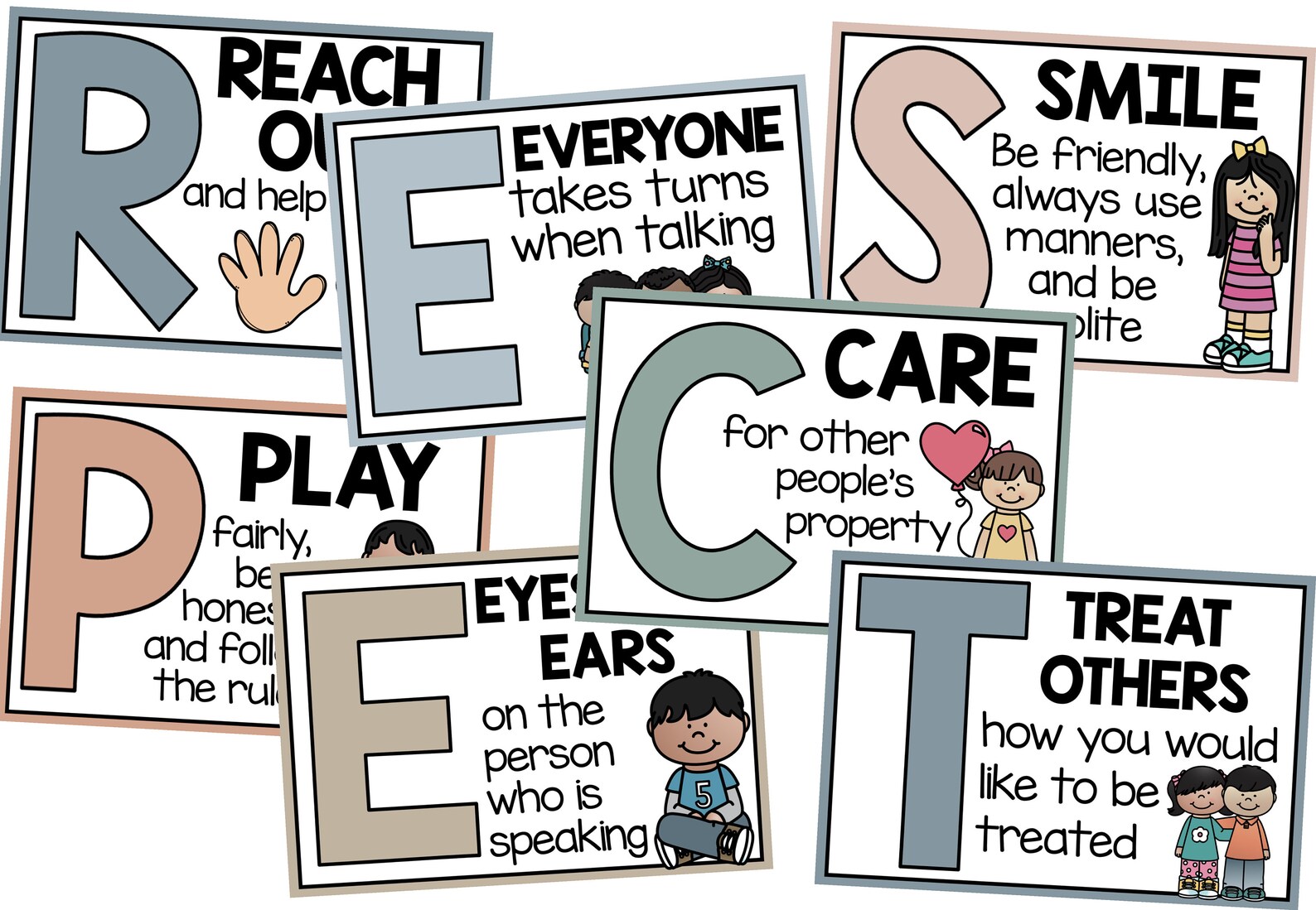 Respect Acrostic Poem Poster Set - Earth Tones Classroom Decor - Etsy