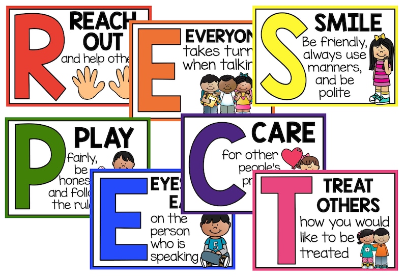 Respect Acrostic Poem Poster Set - Classroom Decor - Etsy