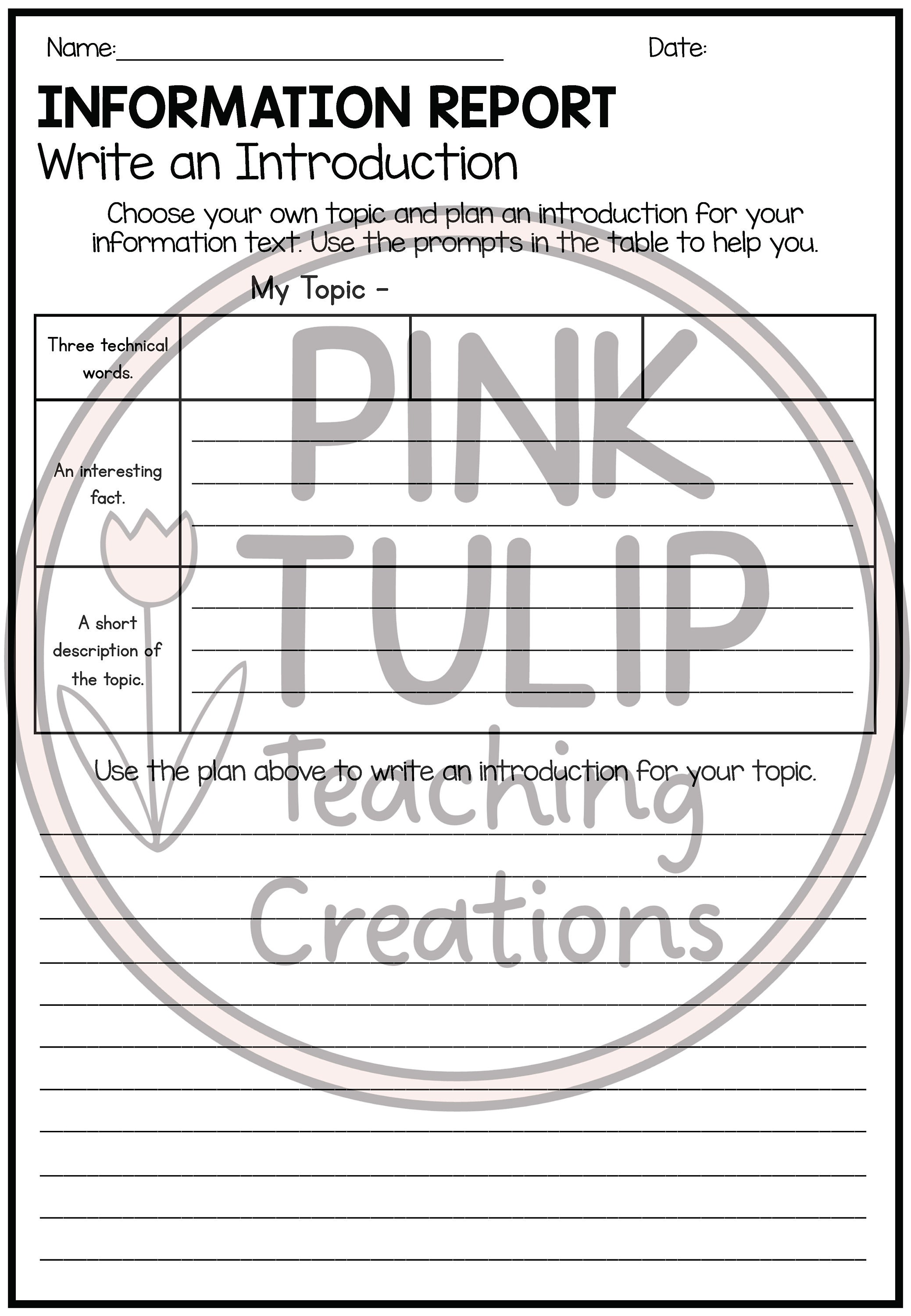 Information Text Reading and Writing Worksheet Pack No Prep Lesson ...