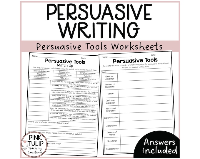 Persuasive Writing Worksheet Pack - No Prep Lesson Ideas - Etsy Australia