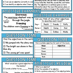 Adjectives Bundle - Worksheet Pack and Guided Teaching Powerpoint ...