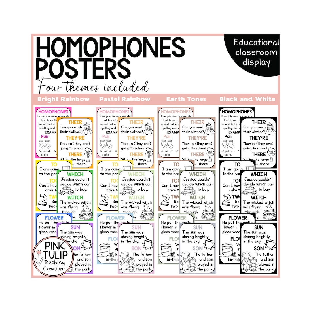 Homophones Posters - Classroom Decor - Etsy