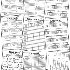 Decimal Place Value Into the Thousandths - Worksheet Pack - Etsy