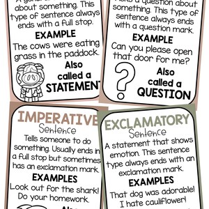 Sentence Types Posters - Classroom Decor - Etsy