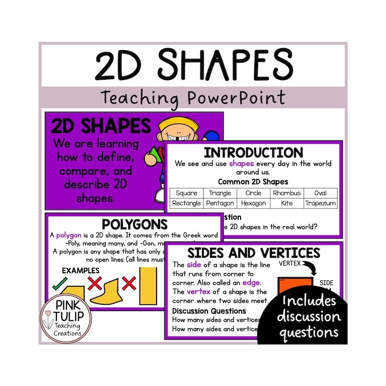 Define, Compare, and Describe 2D Shapes - Teaching Powerpoint ...